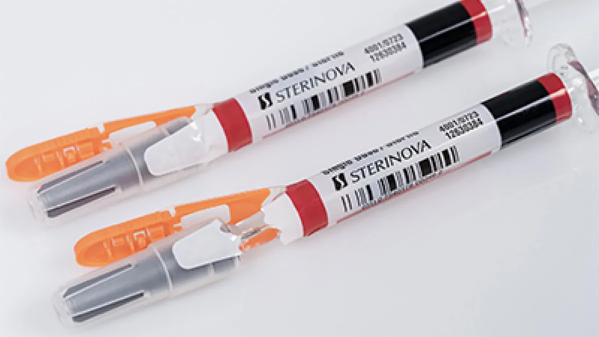 Sterinova setzt auf Nadelschutzetikett mit neuer Siegelfunktion